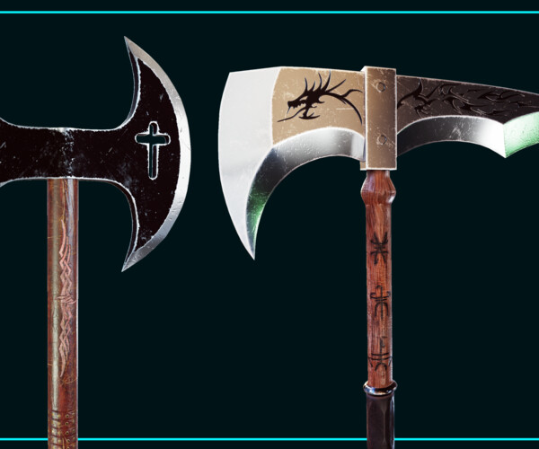 ArtStation - 5 Epic Axe For Unreal Engine Vol 01 | Game Assets