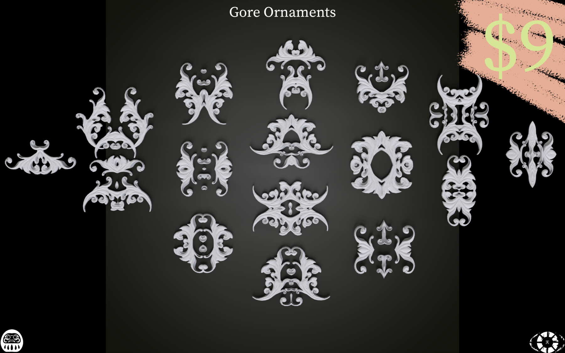 ArtStation - Gore Ornaments for 3D Artists Low-poly 3D models | Resources