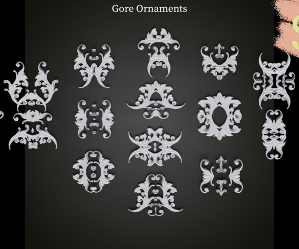 ArtStation - Gore Ornaments for 3D Artists Low-poly 3D models | Resources