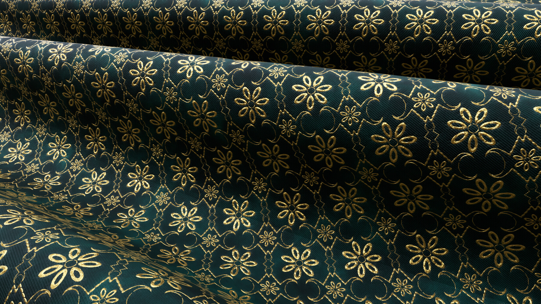 ArtStation - Fabric Material Golden Pattern | Resources