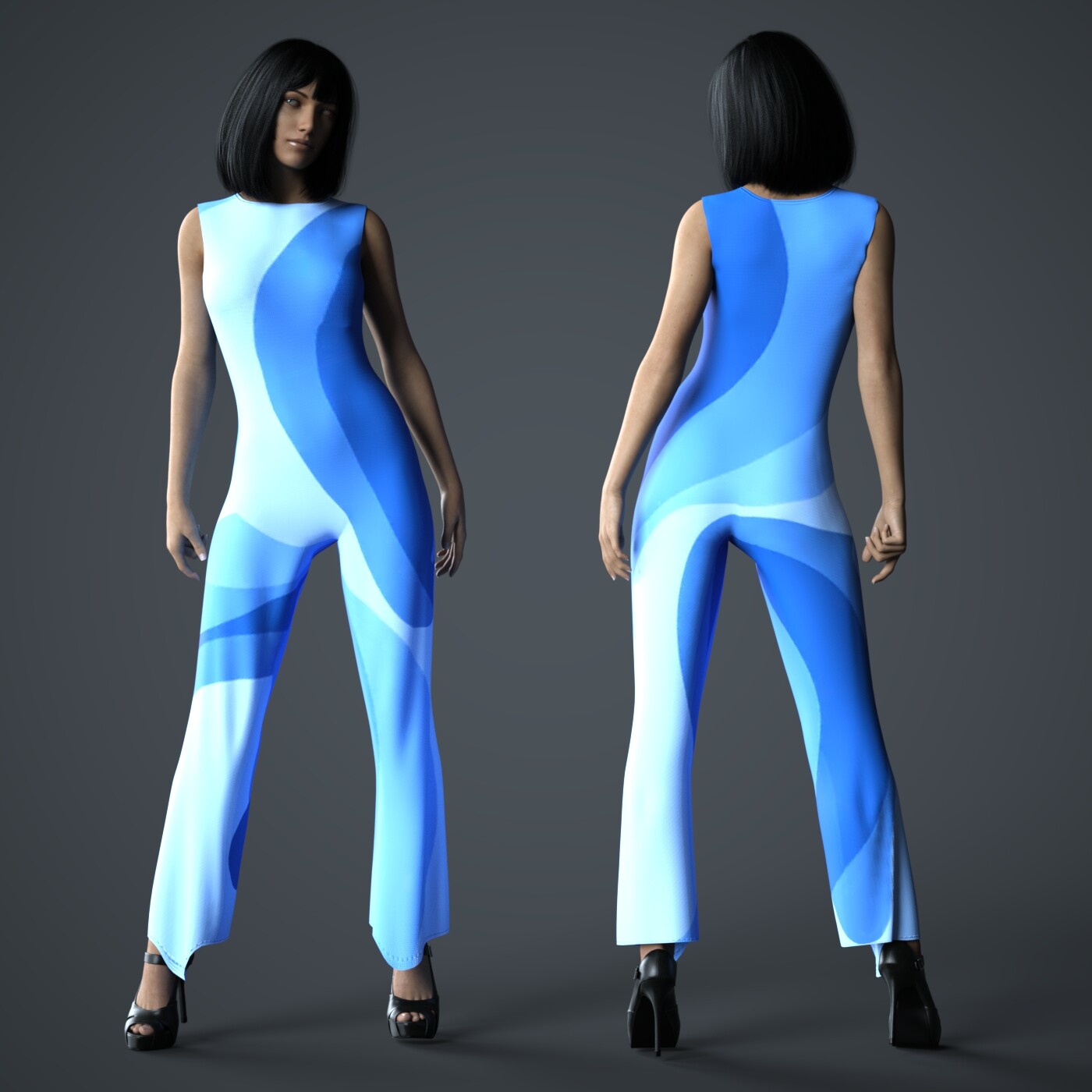 ArtStation - Crew Neck Pantsuit for Genesies 8 / 8.1 Females | Game Assets
