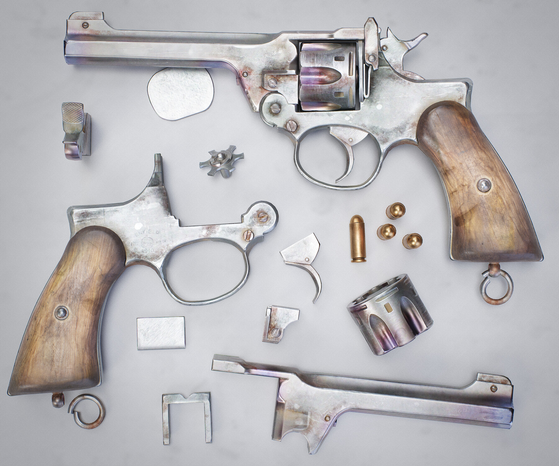 ArtStation - Enfield Revolver [Game-Ready] | Game Assets