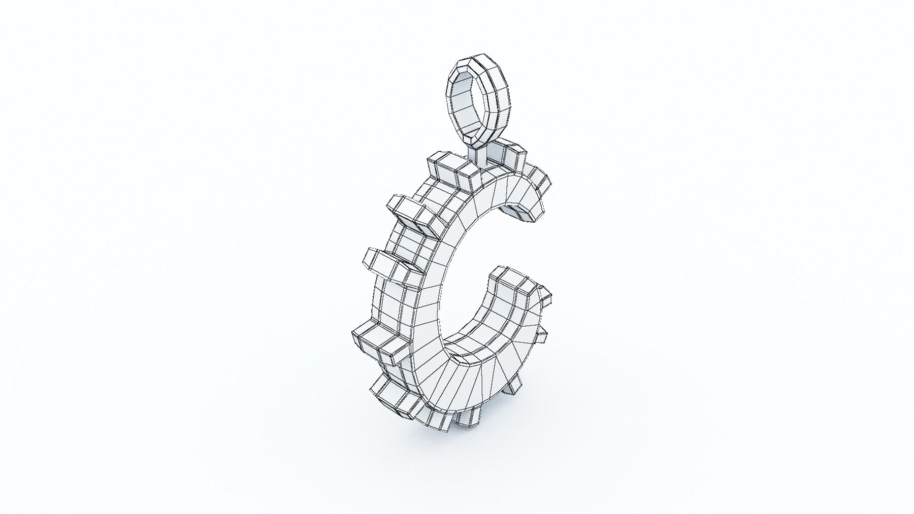 ArtStation - C Letter Pendant Gold | Resources
