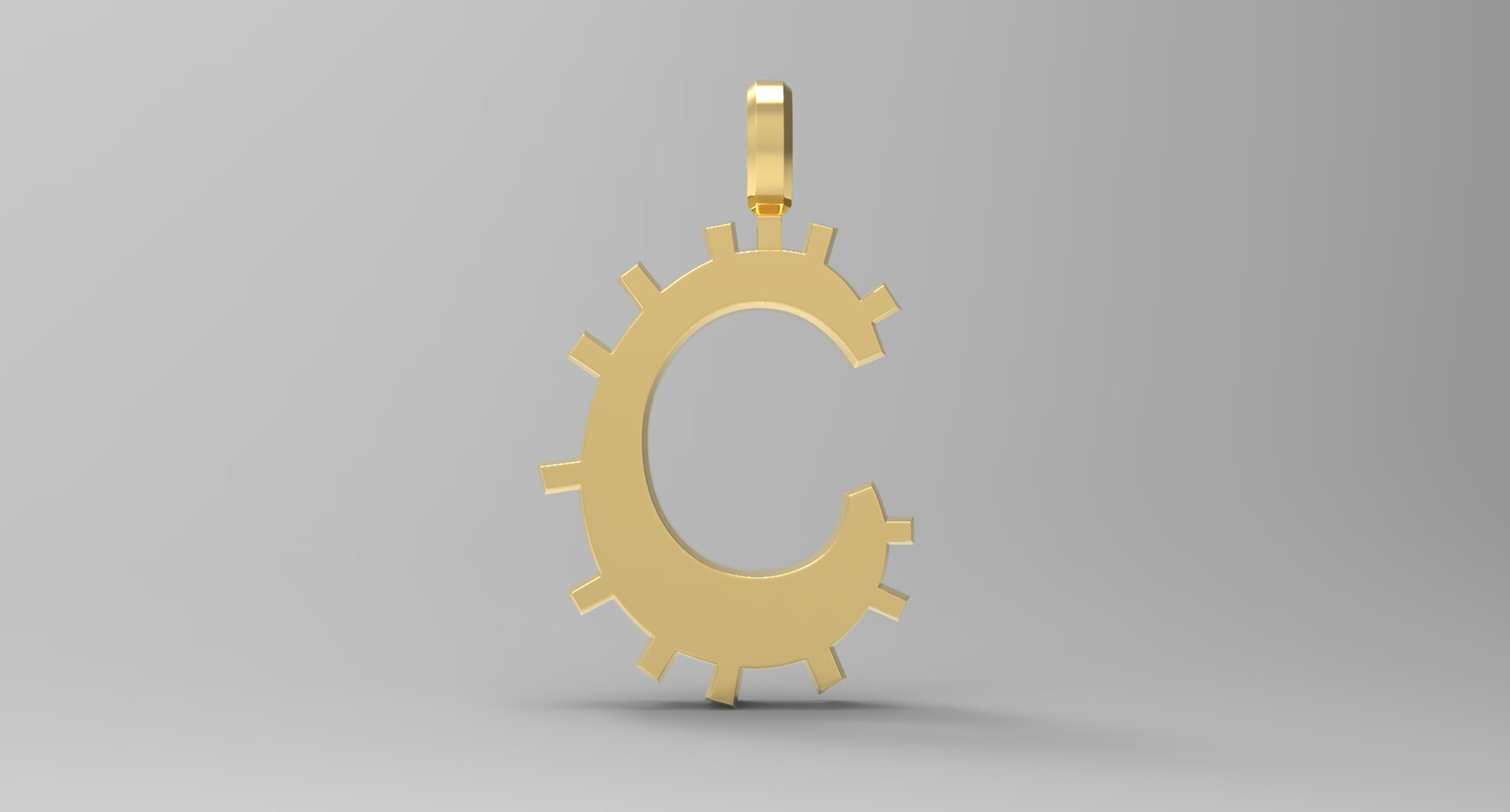 ArtStation - C Letter Pendant Gold | Resources