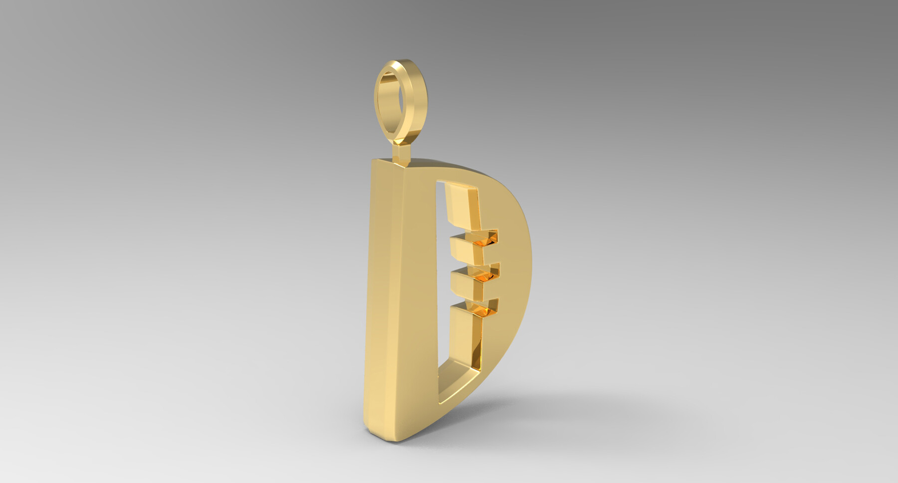 ArtStation - D Letter Pendant Gold | Resources