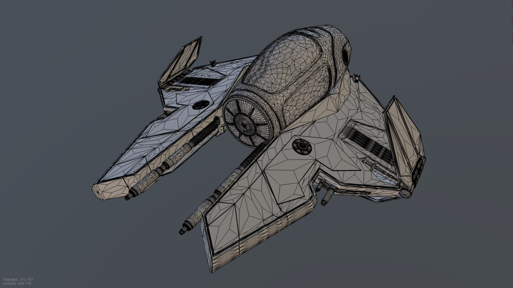 ArtStation - STAR WARS JEDI INTERCEPTOR STARSHIP low-poly PBR | Game Assets