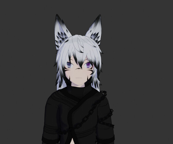 ArtStation - [Free] Wolf Girl Anime Kemonomimi [GAME READY] | Game Assets