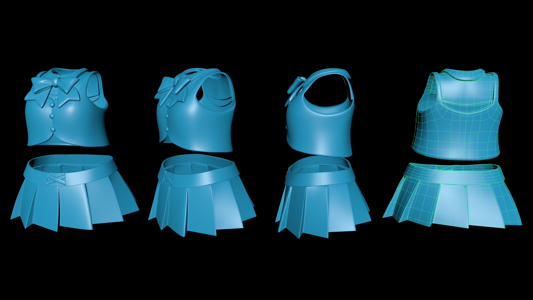 ArtStation - Cartoon Student Uniform B_Model | Resources