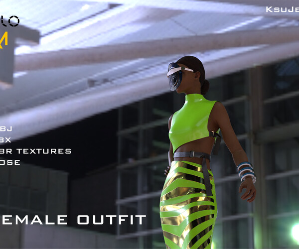 ArtStation - Futuristic Female Outfit | Game Assets