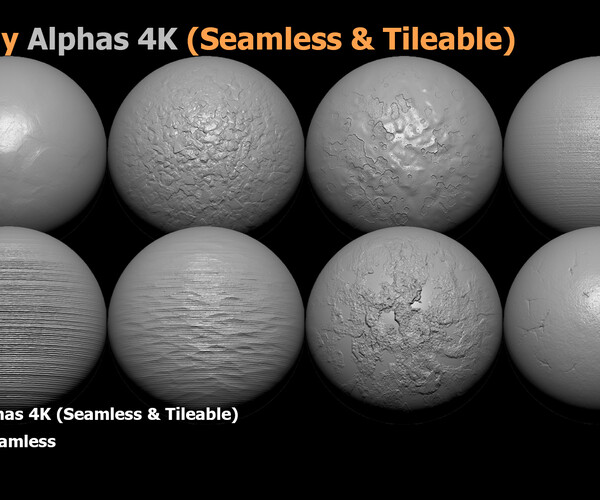 ArtStation - 100 Clay Alphas (Seamless & Tileable) VOL 08 | Brushes