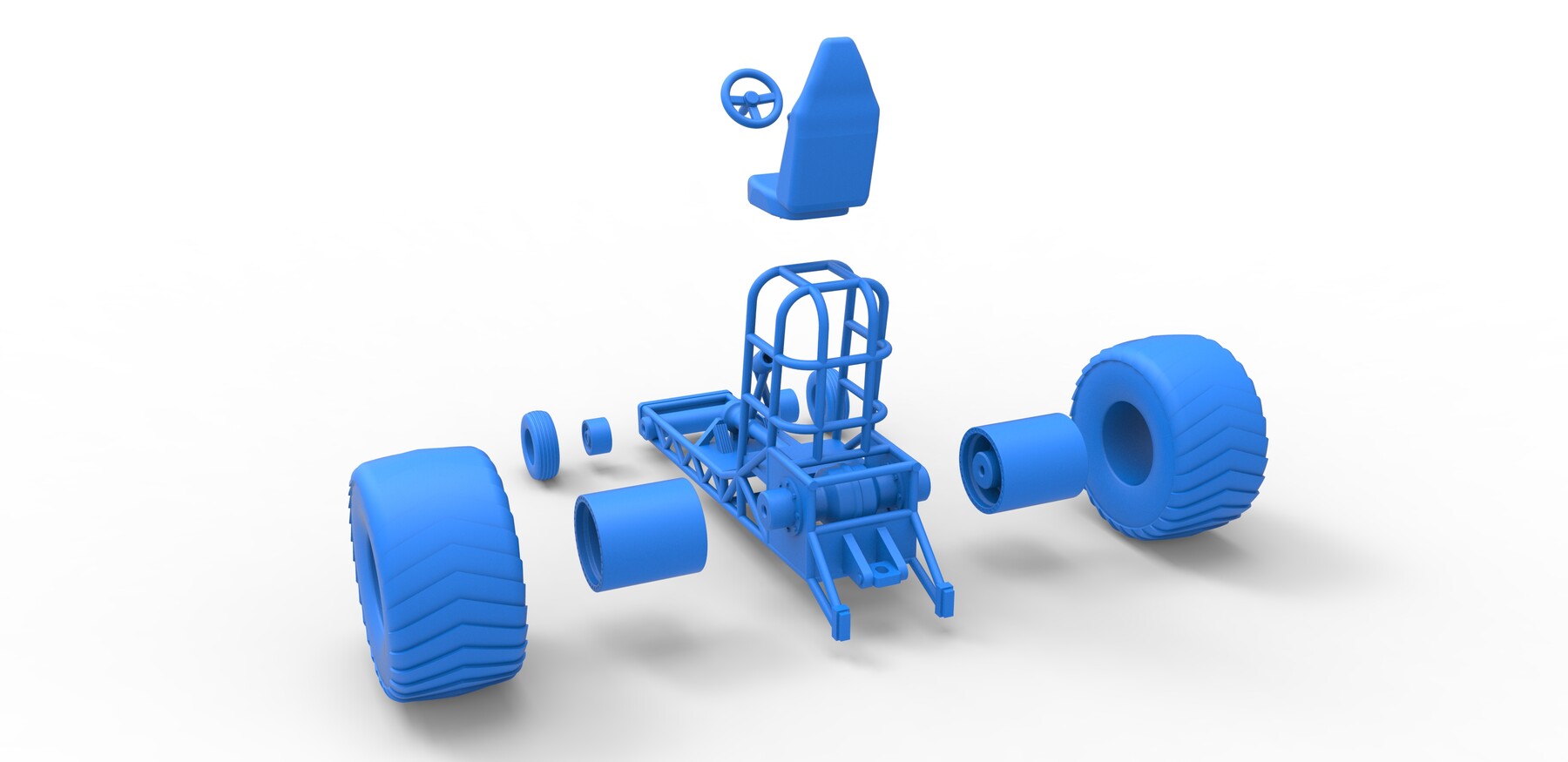 ArtStation - 3D printable Diecast Chassis of Mini Rod pulling tractor ...
