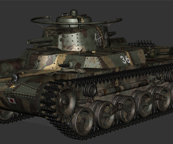 ArtStation - Japanese main battle tank Type 97 during World War II ...