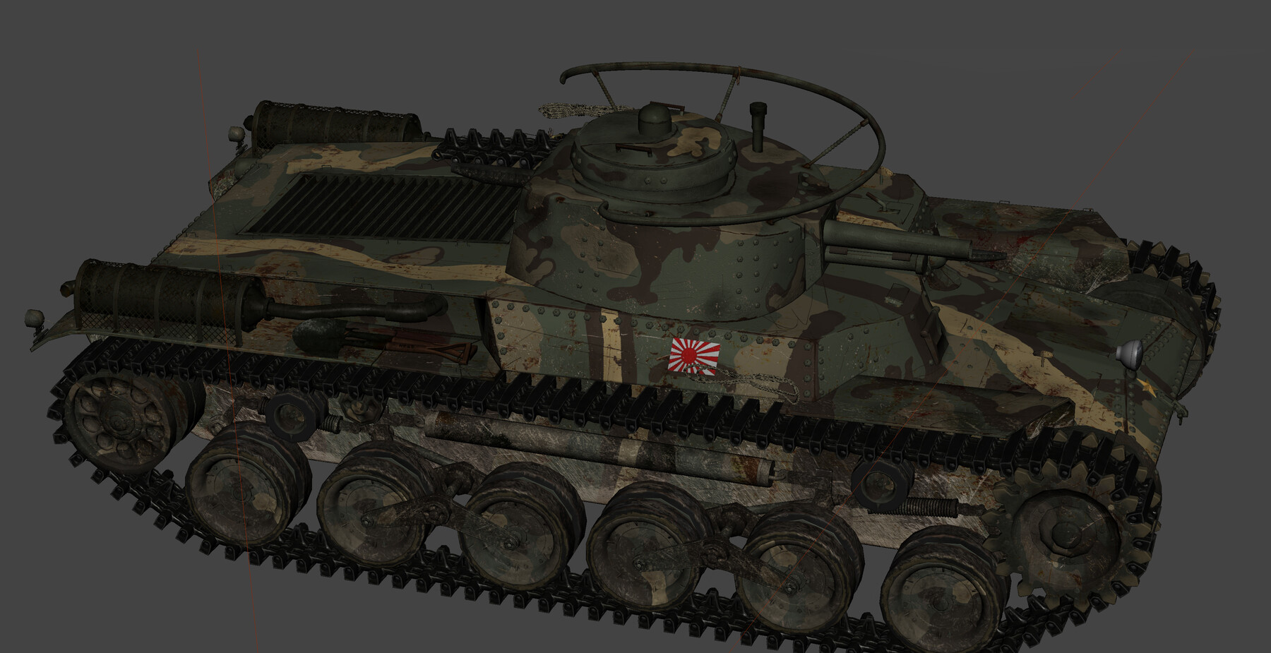 ArtStation - Japanese main battle tank Type 97 during World War II ...