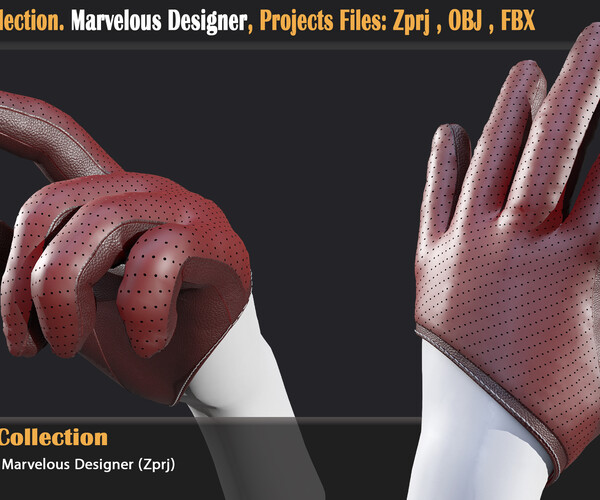 ArtStation - 15 Gloves Collection. Marvelous Designer, Projects Files ...
