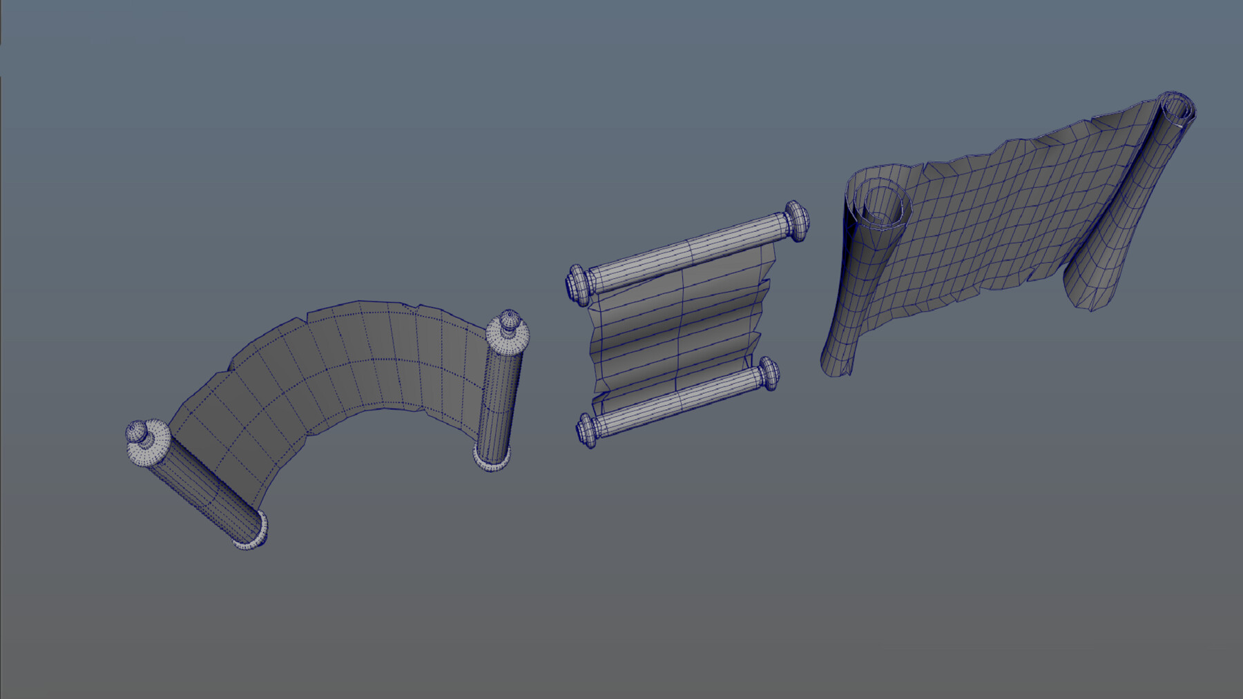 ArtStation - Set of three papyrus scrolls PBR low-poly game ready Low ...