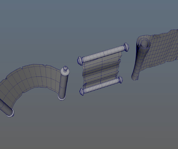 ArtStation - Set of three papyrus scrolls PBR low-poly game ready Low ...