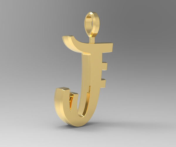 ArtStation - J Letter Pendant Gold | Resources