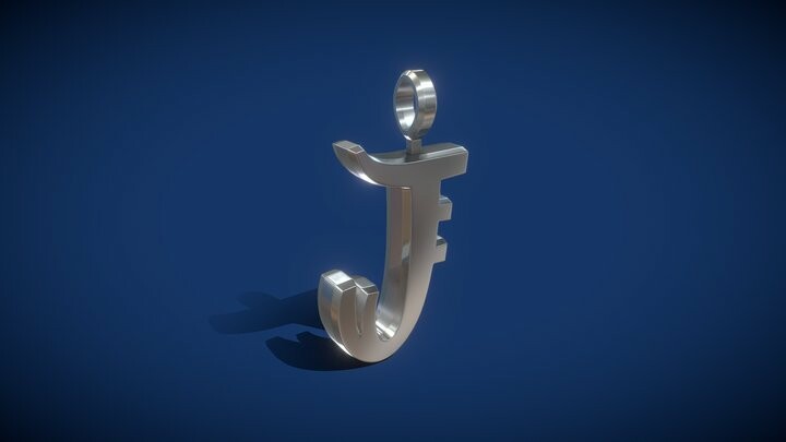 ArtStation - J Letter Pendant Platinum | Resources
