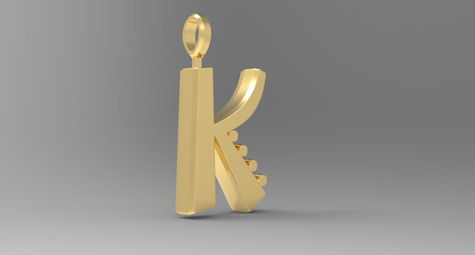 ArtStation - K Letter Pendant Gold | Resources