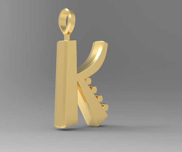 ArtStation - K Letter Pendant Gold | Resources