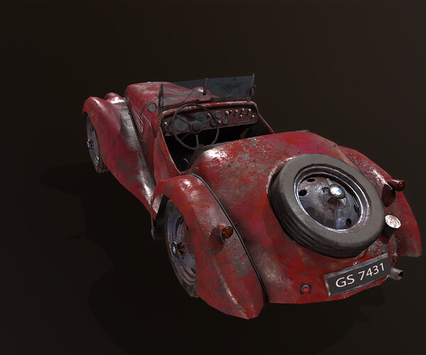 ArtStation - Vintage Rusty Car 3D Model | Game Assets