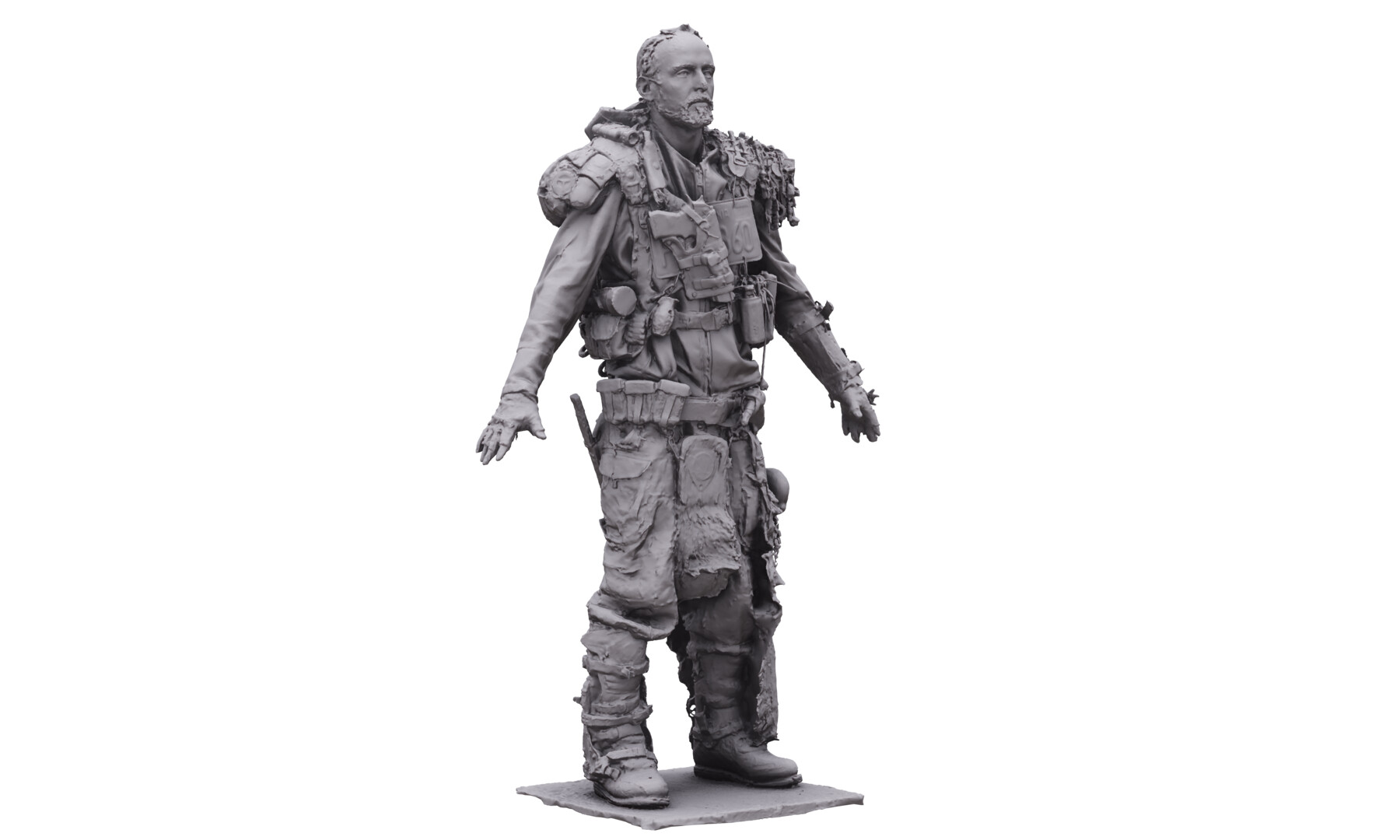 ArtStation - Raw A Pose Scan & Cleaned Body Scan Pose | Postapocalyptic ...