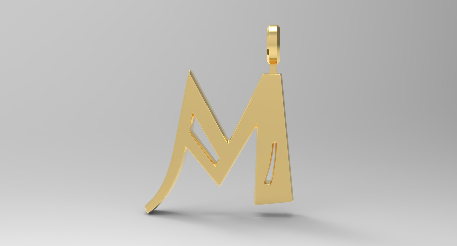 ArtStation - M Letter Pendant Gold | Resources