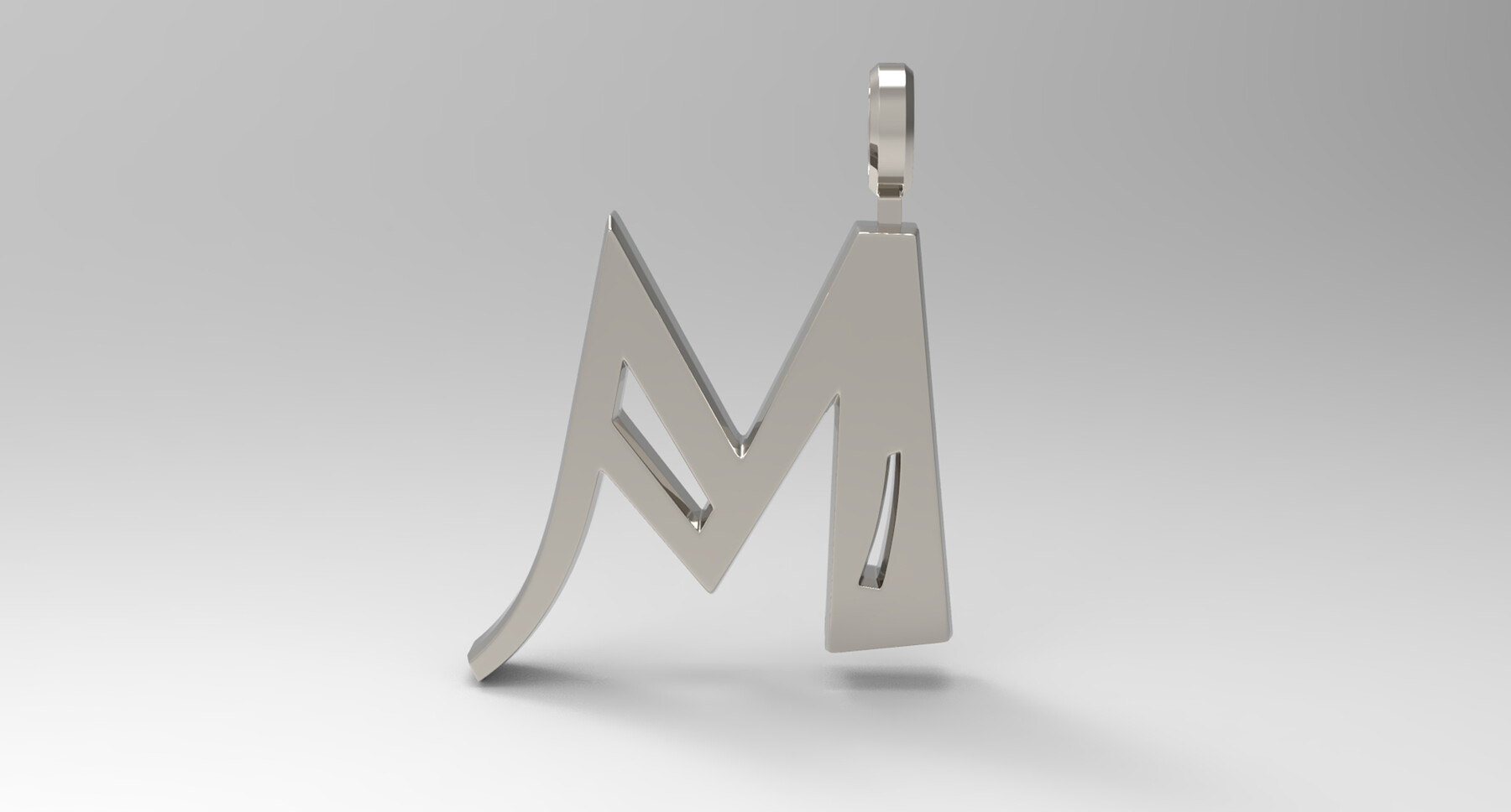 ArtStation - M Letter Pendant Platinum | Resources