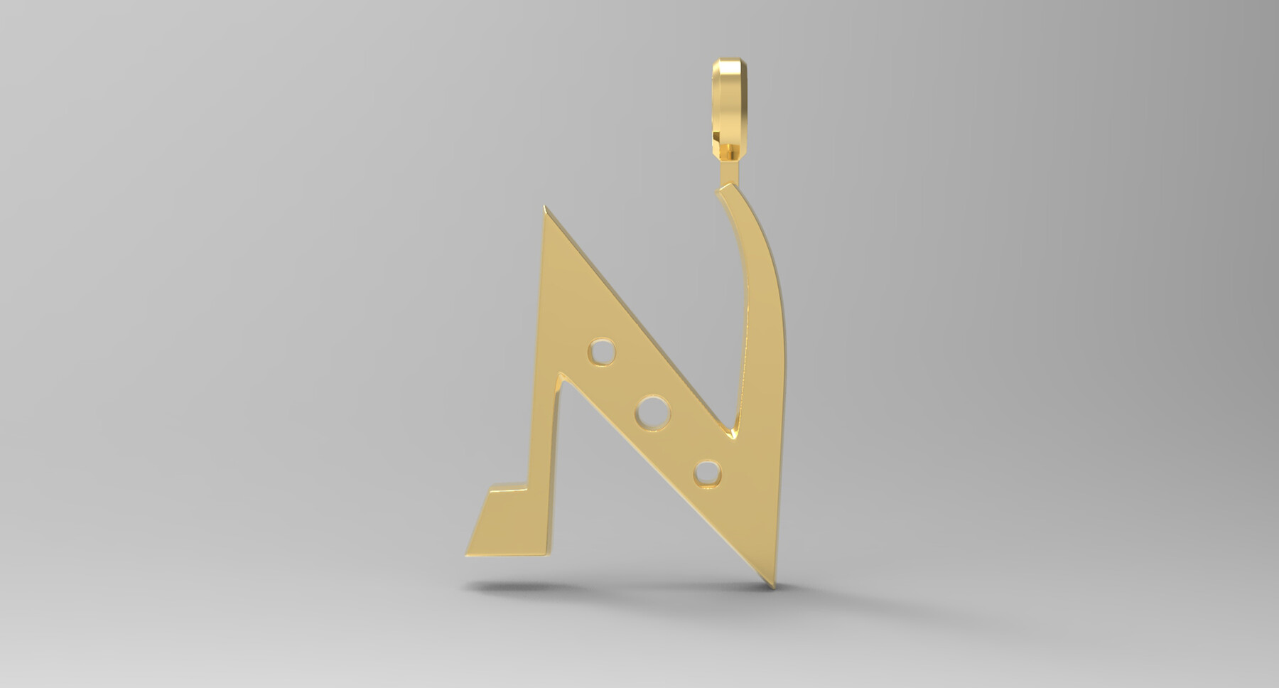 ArtStation - N Letter Pendant Gold | Resources