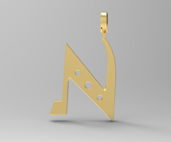 ArtStation - N Letter Pendant Gold | Resources