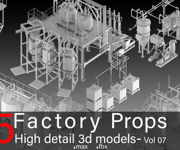 ArtStation - 5 Factory Props- High detail 3d models- Vol 07 | Resources
