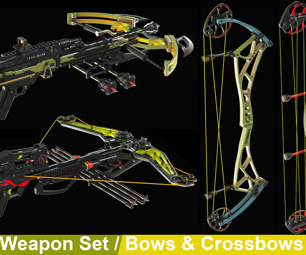 ArtStation - Archer Weapon Set / Bows & Crossbows | Resources