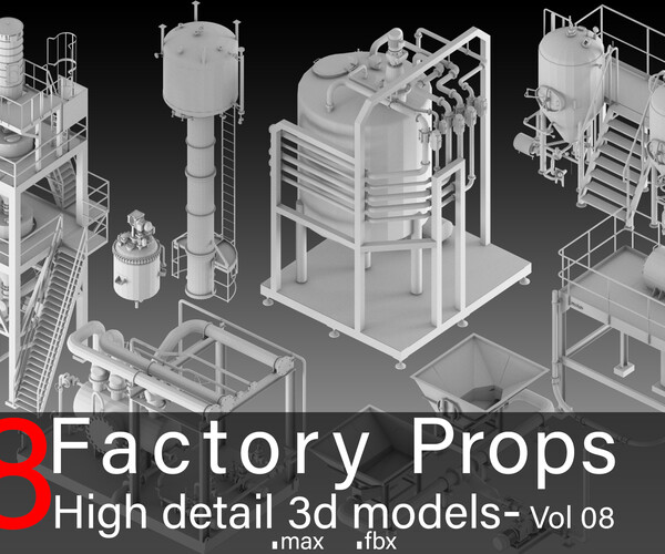 ArtStation - 8 Factory Props- High detail 3d models- Vol 08 | Resources