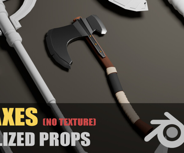 ArtStation - 10 AXES NON TEXTURED STILIZED PROPS | Game Assets