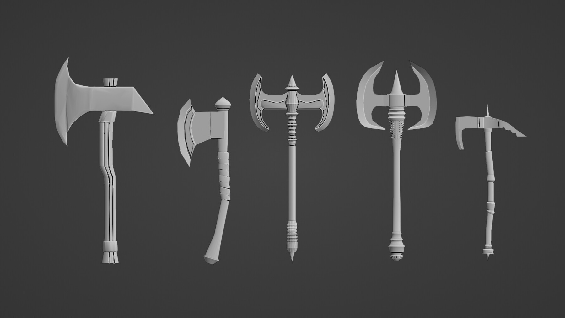 ArtStation - 10 AXES NON TEXTURED STILIZED PROPS | Game Assets