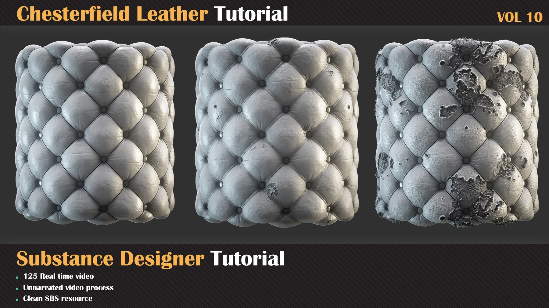 ArtStation - Chesterfield Leather Tutorial - VOL 10 | Tutorials