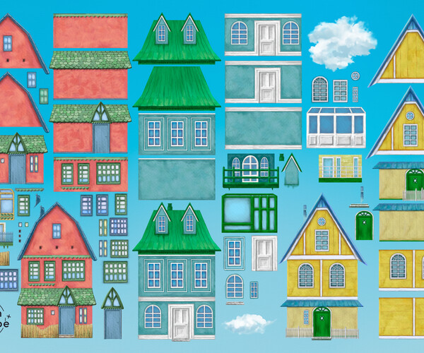 ArtStation - Fantasy Village/Town 2D | Game Assets