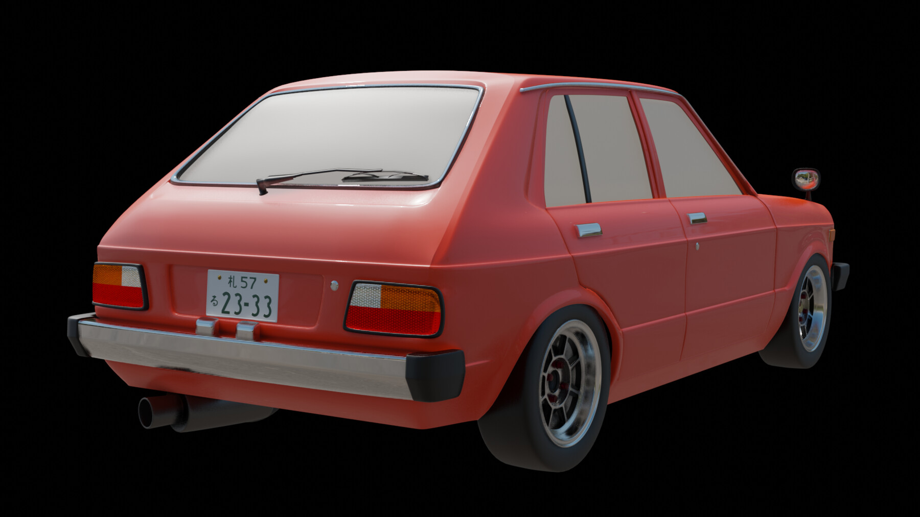 ArtStation - TOYOTA STARLET KP61 4door solid body | Game Assets