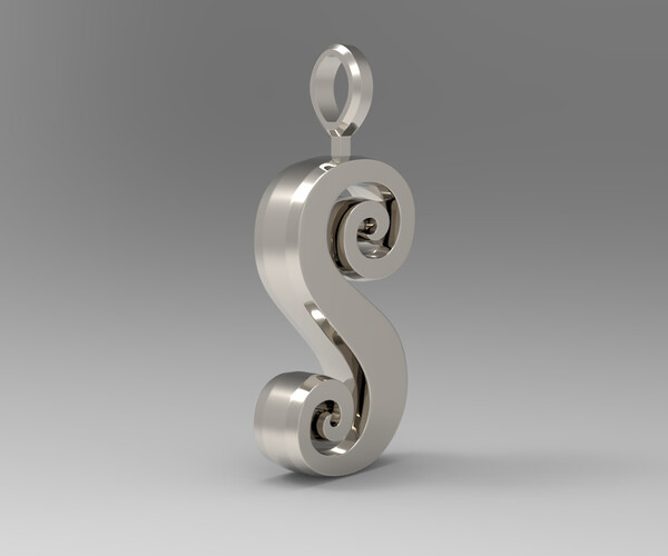 ArtStation - S Letter Pendant Platinum | Resources
