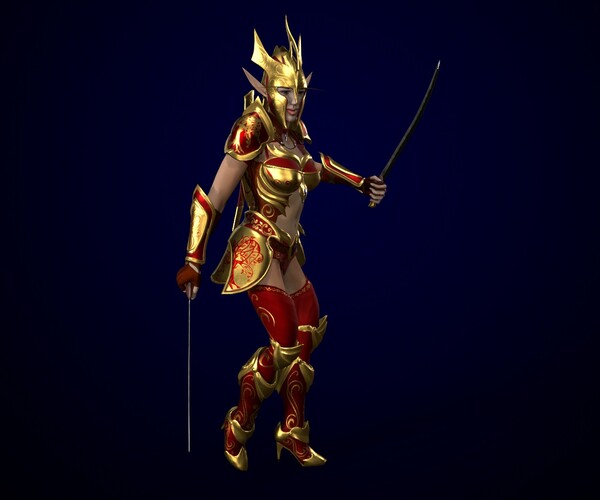 ArtStation - Low-poly game model Elf Girl | Game Assets