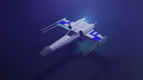 ArtStation - Low Poly X-WING 3D model Animated | Game Assets
