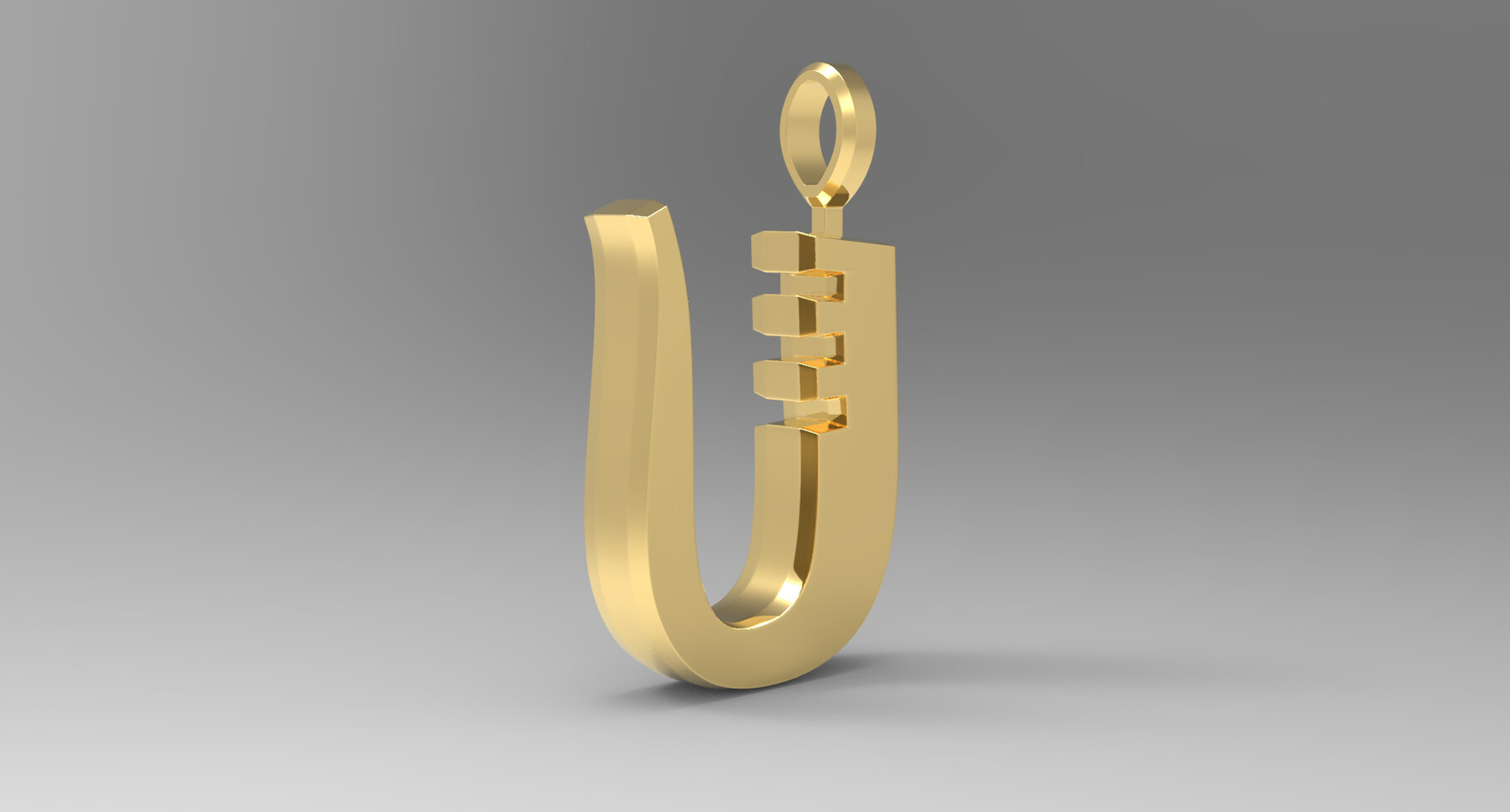 ArtStation - U Letter Pendant Gold | Resources