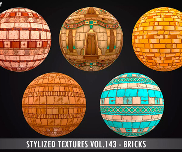 ArtStation - Bricks Vol.143 - Stylized Textures | Game Assets