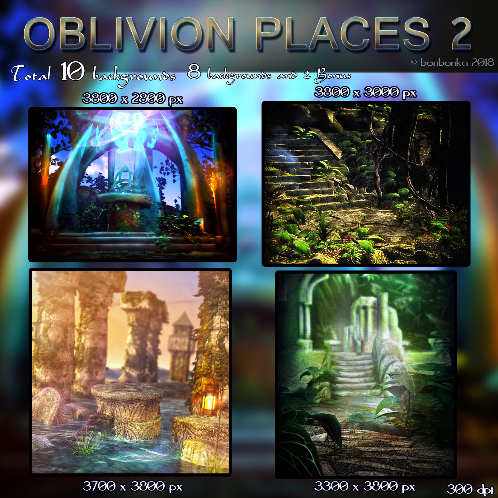 ArtStation - Oblivion Places 2 - 10 Stock Backgrounds Pack | Artworks
