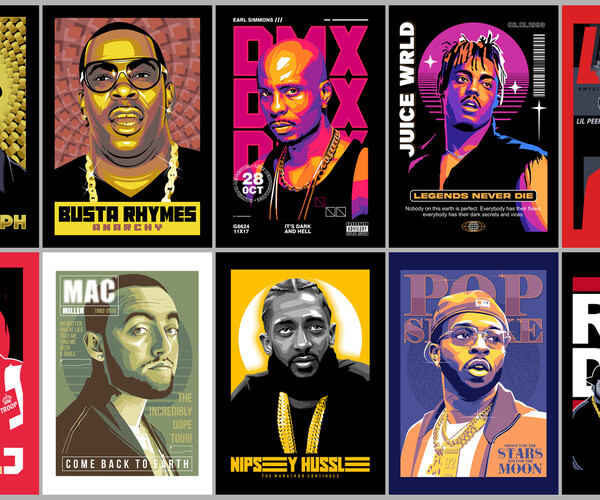 ArtStation - Greatest pop art designs – rapper artworks theme part 3 ...