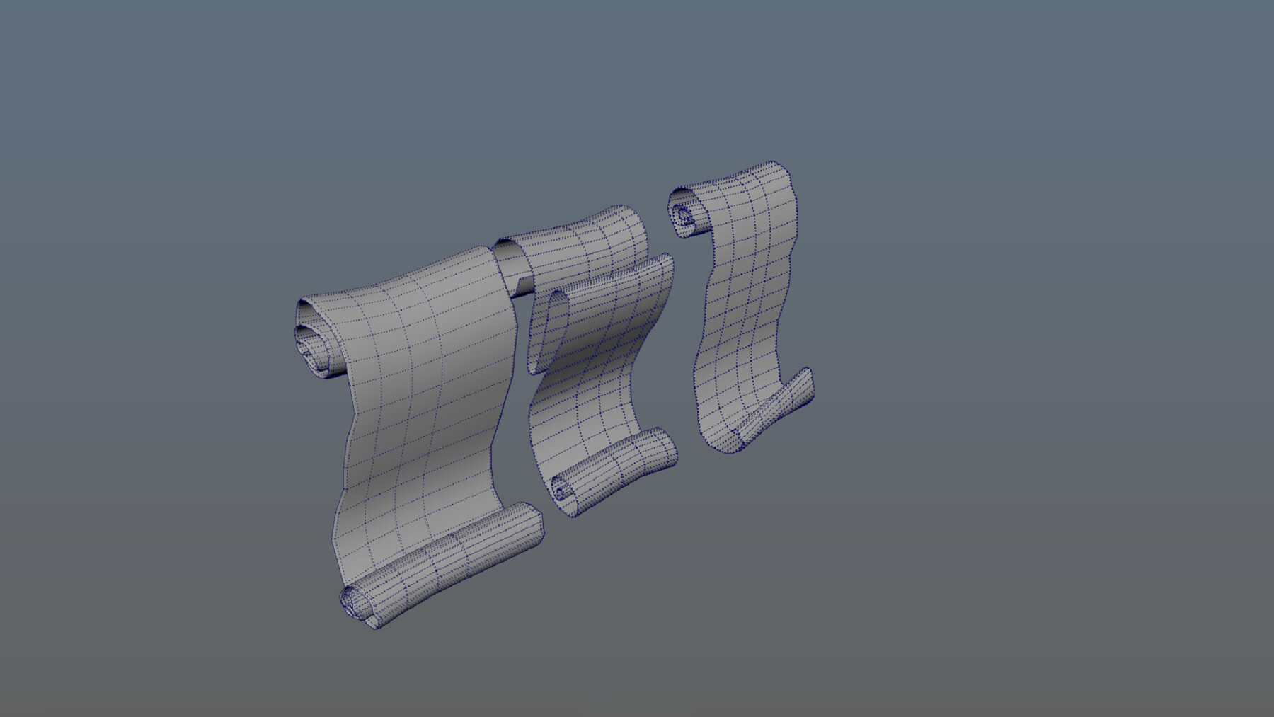 ArtStation - Set of three papyrus scrolls PBR Low-poly 3D model | Resources