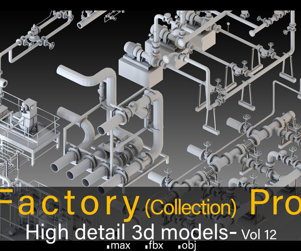 ArtStation - 5 Factory (Collection) Props- High detail 3d models- Vol ...