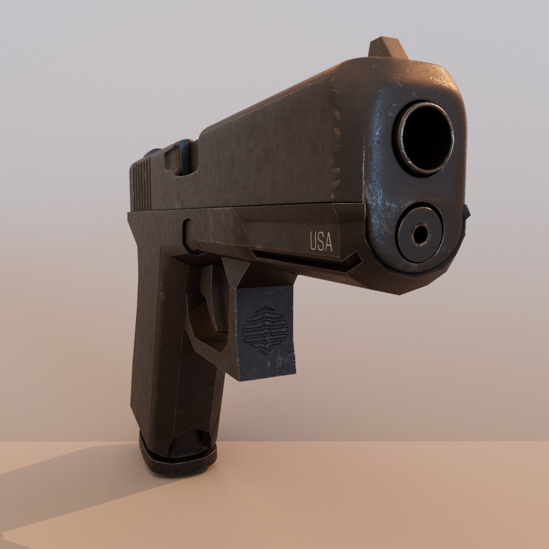 ArtStation - Gun-Maya project (weapon) low poly | Game Assets