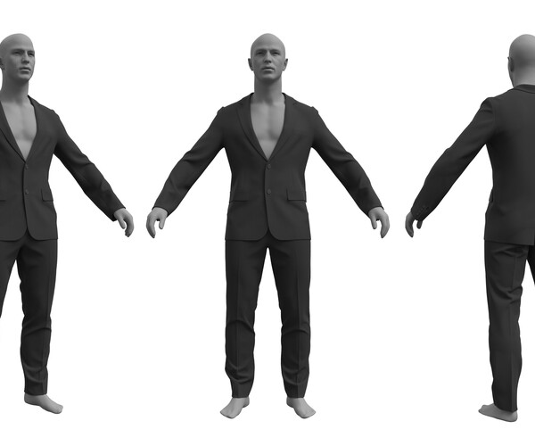 ArtStation - Mens Classic Suit and Pants (Marvelous Designer / Clo 3D ...