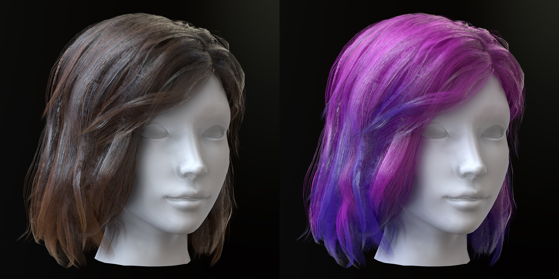 ArtStation - Hair Real-Time Hairstyle 3D Model | Game Assets